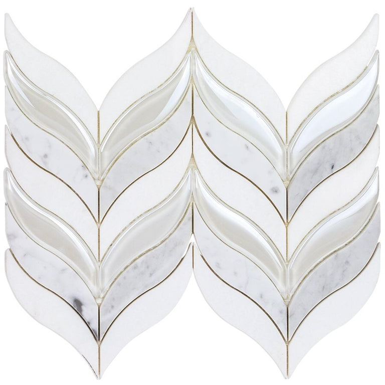 Soho Studio Tile Water Jet Botanic Winter Tile – 11.81" x 8.46" / White ...
