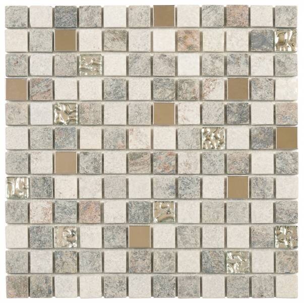 Bati Orient Tile Quartzite Stone Tile Mosaic – 7/8" x 7/8" / Grey Beige ...