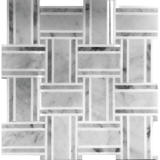 MIR Mosaic Tile DC Metro Franconia – 11.8" x 11.8" / White, Gray ...