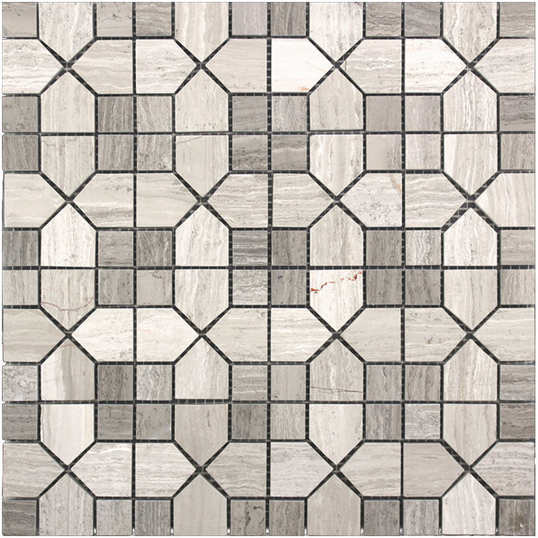 MIR Mosaic Tile Savannah Savannah Square – 12" x 12" / Gray – ArtwalkTile