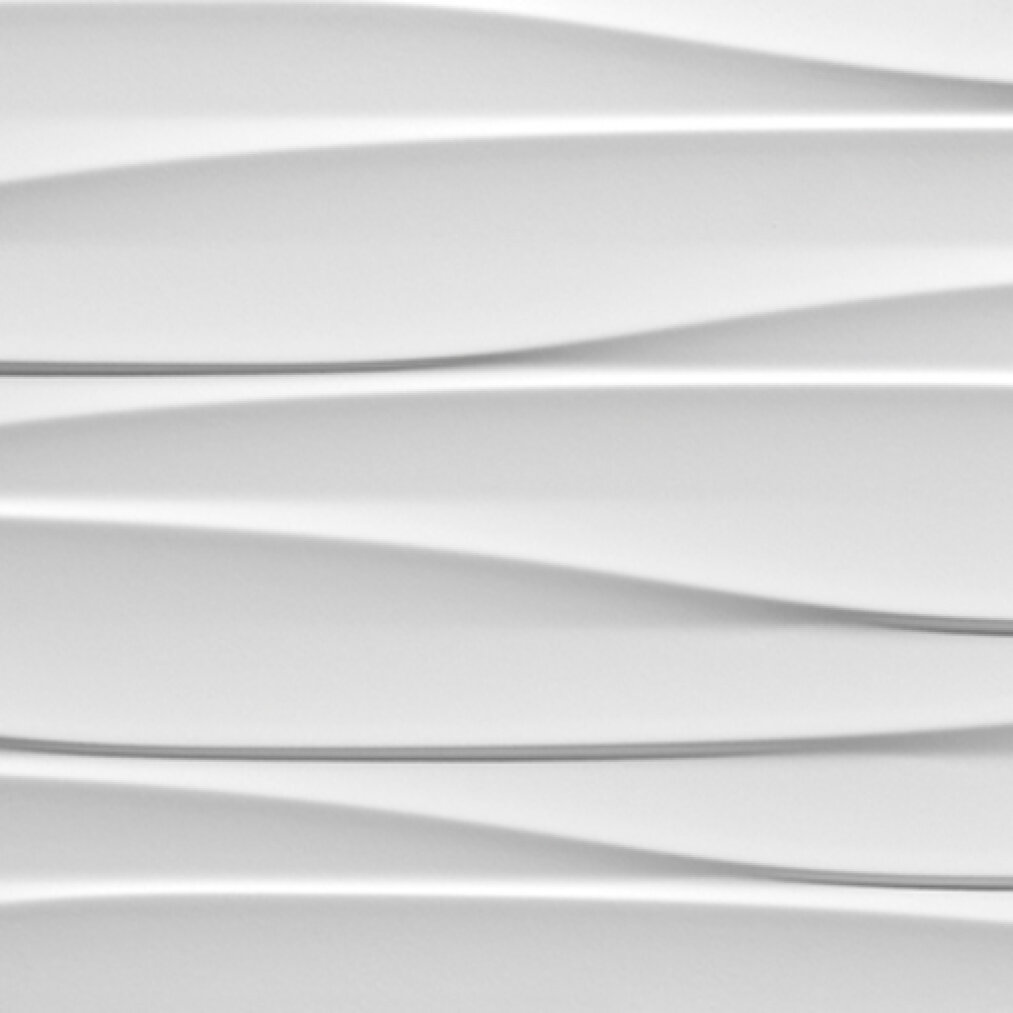 Keraben - Superwhite Deco Wave Marble Look Tile 12" x 24" - White Gloss